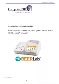 Evaluation report of the CDR BeerLab® Analyser performed by Campden BRI ...